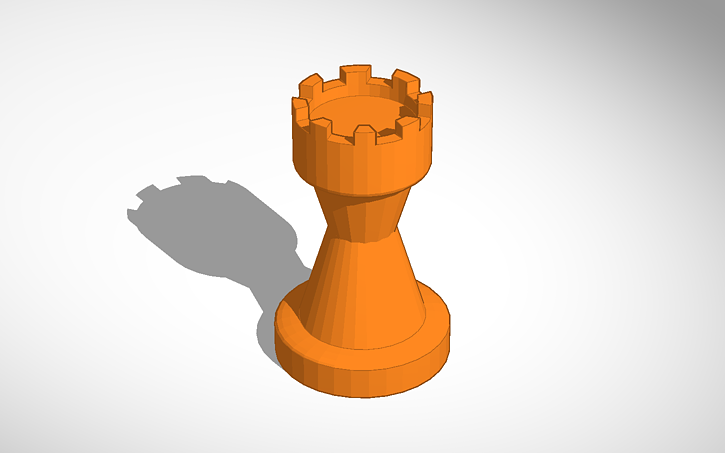 3D design Chess Rook - Tinkercad