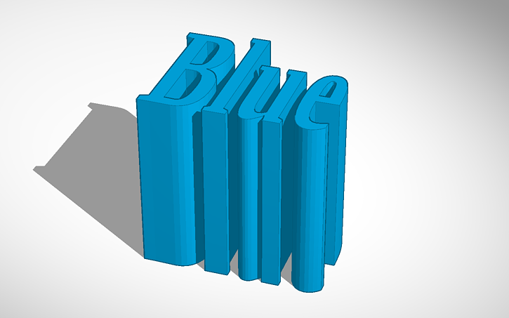 3D design Blue Text - Tinkercad