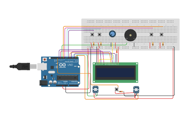 Circuit design Arduino UNO Ping Pong - Tinkercad