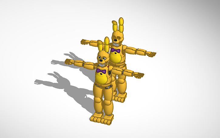 3D design spring bonnie with endo/no endo - Tinkercad