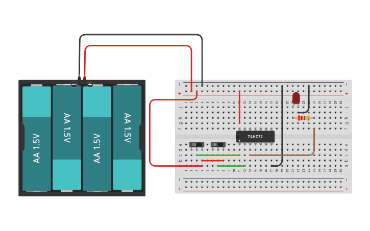 Circuit design OR gate - Tinkercad