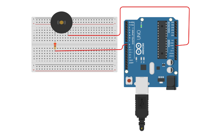 Circuit design Alessandro RA 3017200821 buzzer notas musicais | Tinkercad