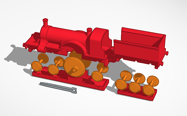 3D design buildable stirling single steam engine - Tinkercad