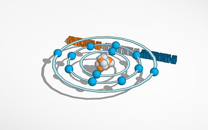 3D design Modelo atomo magnesio - Tinkercad