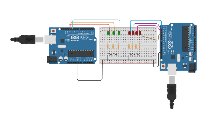 Circuit design Practica #8: 3 bits de entrada y salida de 4 bits - Tinkercad