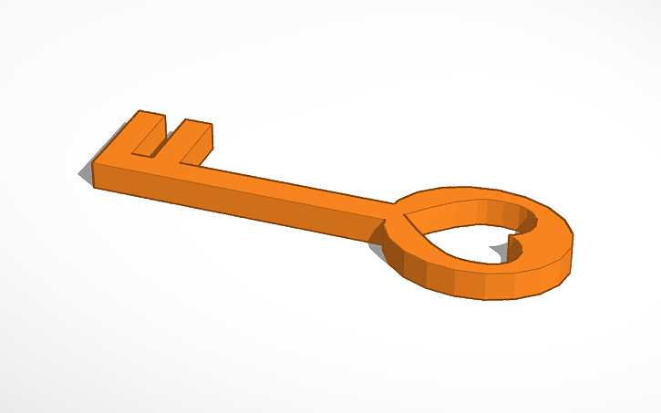 3D design heart key - Tinkercad