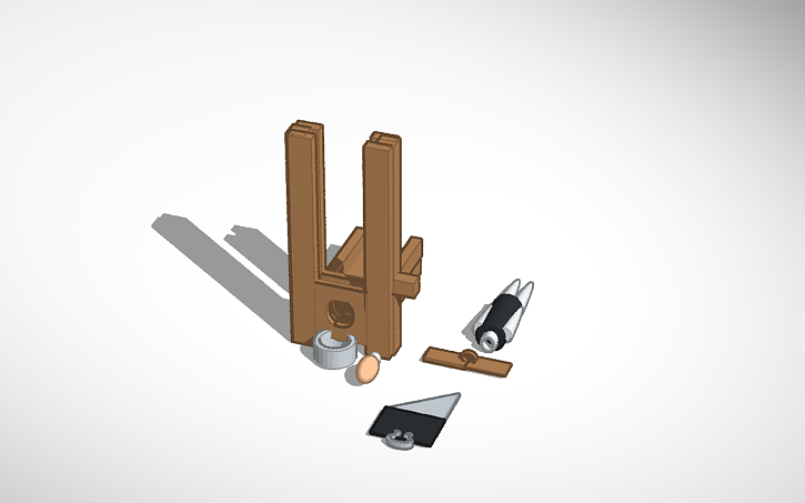 3D design WORKING guillotine model - Tinkercad