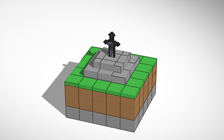 3D design Netherite Sword in the Stone - Tinkercad