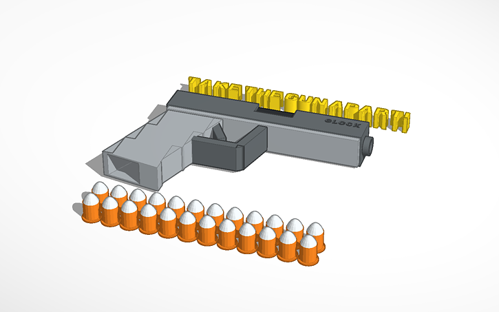 3D design Glock Handgun - Tinkercad