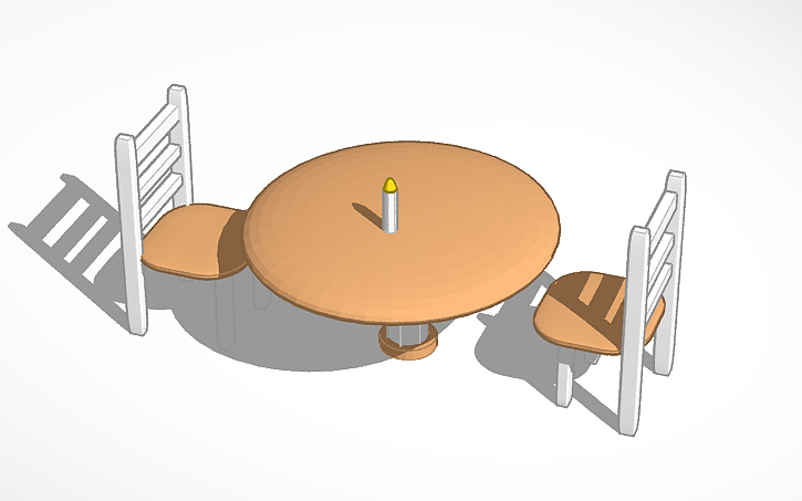 3D design Table & Chairs | Tinkercad