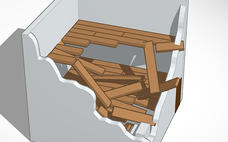 3D design Destroyed building prop - Tinkercad