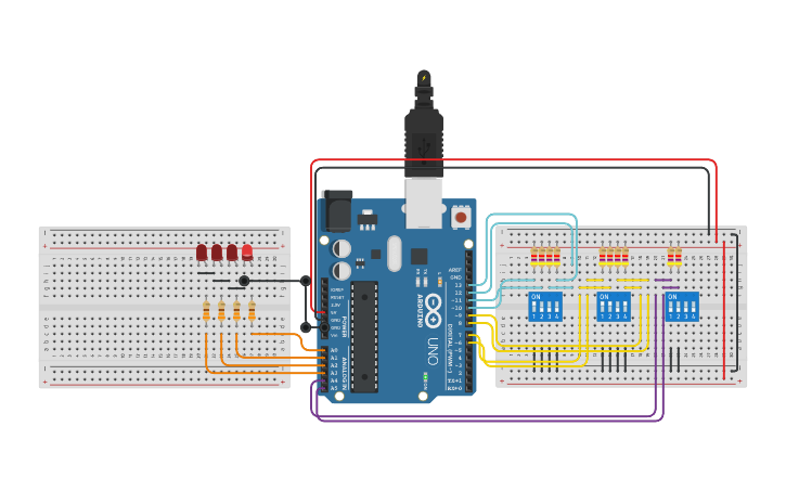 Circuit design PARTE I. SELECCIÓN CON ARDUINO | Tinkercad