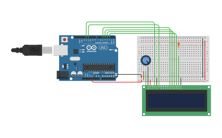 Circuit design lcd - Tinkercad