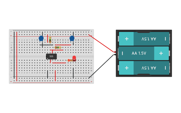 Circuit design 555 timer - Tinkercad