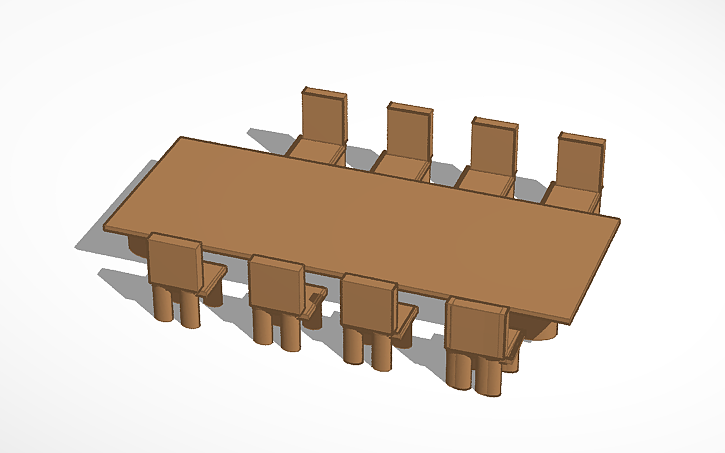 3d Design Tables And Chairs Tinkercad