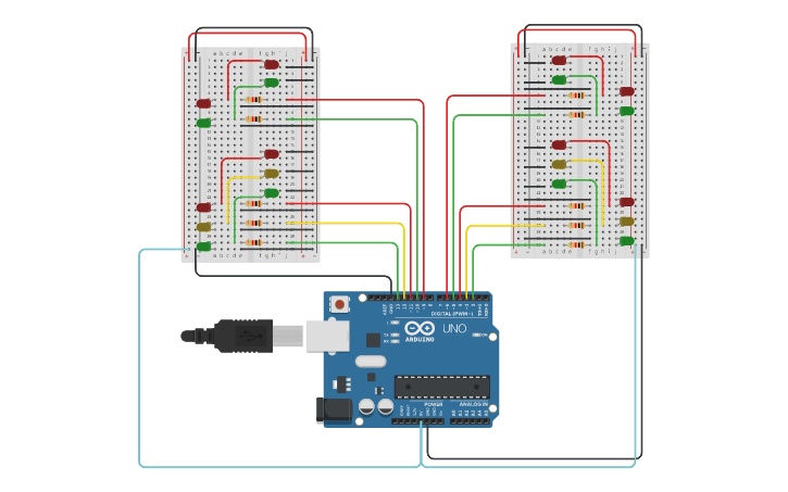 Circuit design SE-Semaforo - Tinkercad