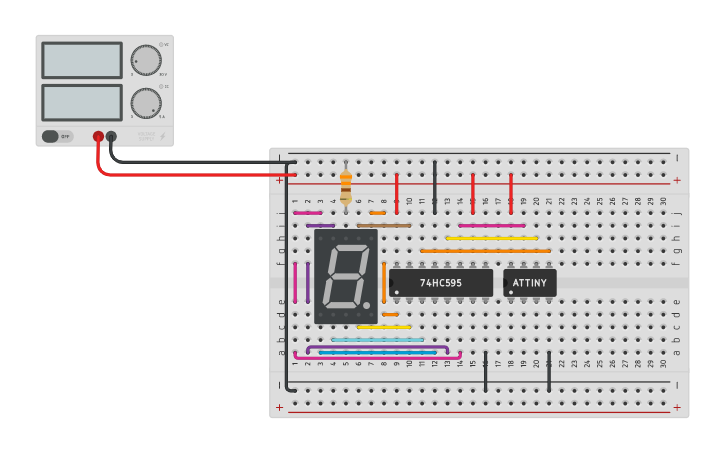 Circuit Design Attiny 7 Segments Display Tinkercad