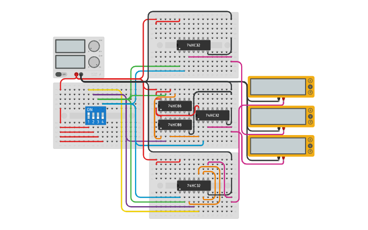 Circuit design 4-Input Priority Encoder - Tinkercad