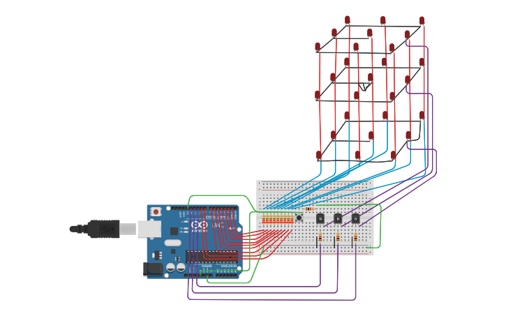 Circuit design CUBO 3x3x3 Daniel López Roa | Tinkercad