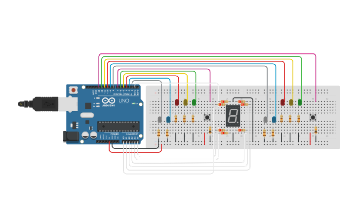 Circuit design Traffic Light Simulator | Tinkercad