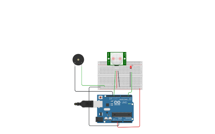 Circuit design Motion Sensor - Tinkercad