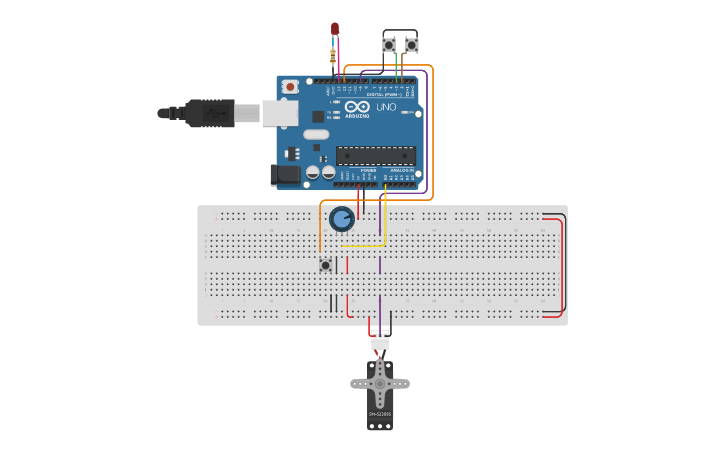 Circuit design Button servo v3.00 - Tinkercad Circuit design Button servo v3.00 - Tinkercad