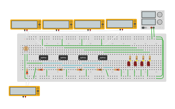 Circuit design Analog-Digital Converter : LDR - Tinkercad