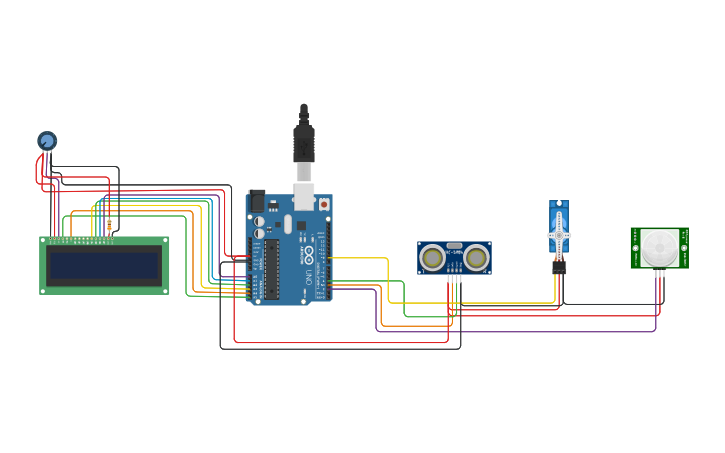 Circuit design smart waste management system - Tinkercad