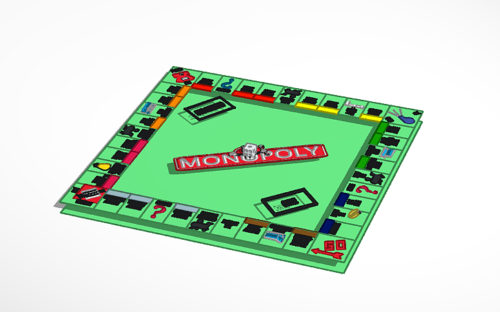 3D design Monopoly Board Game - Tinkercad