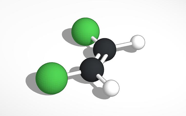 3D design (Cis) 1,2 Dichloroethene - Tinkercad