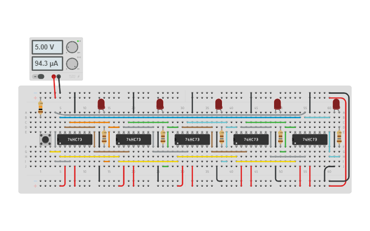 Circuit design Johnson button | Tinkercad