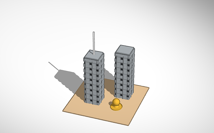 3D design Twin Towers - Tinkercad