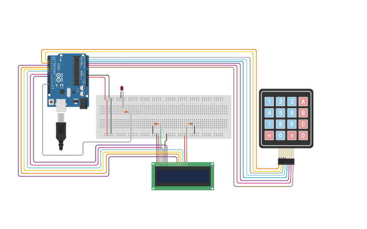 Circuit design Tastierino e Display | Tinkercad