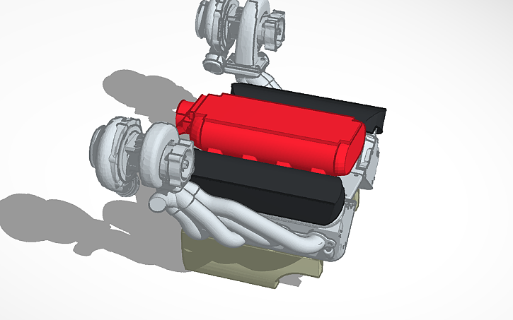 3D design twin turbo rc motor 3 - Tinkercad