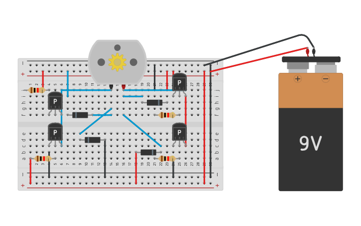 Circuit design Basics_of_electronics_assignment_H_Motor - Tinkercad