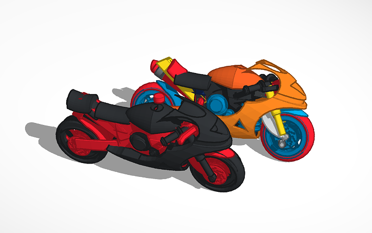 3D design Motorcycles parked - Tinkercad