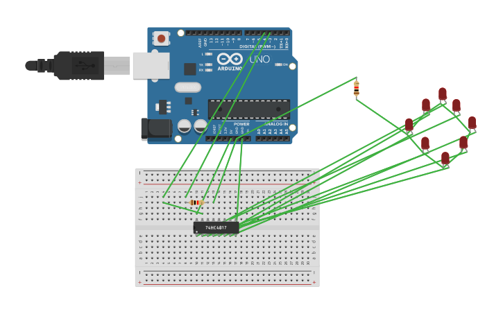 Circuit design decade counter - Tinkercad