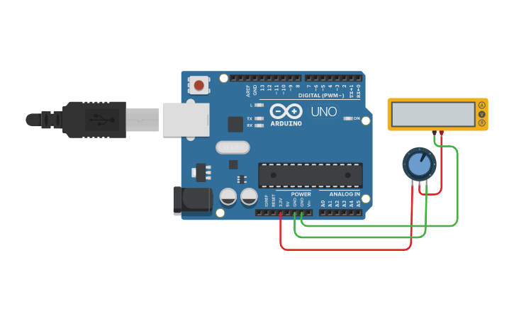 Circuit design 1. Read a potentiometer - Tinkercad