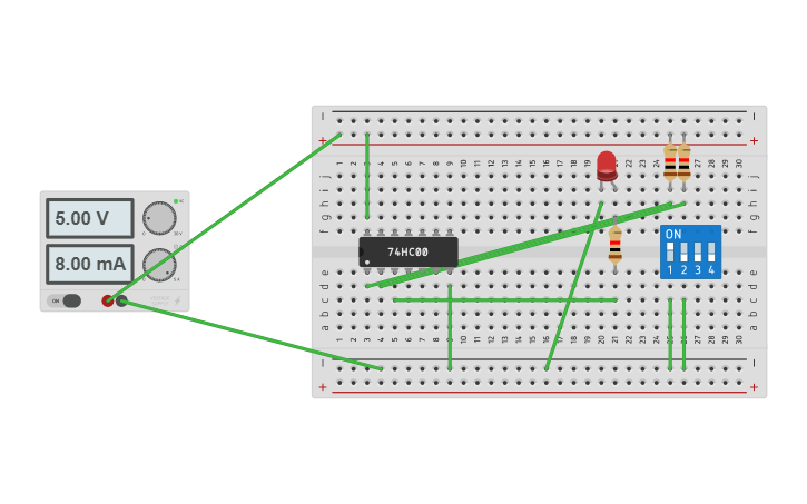 Circuit design NAND GATE - Tinkercad