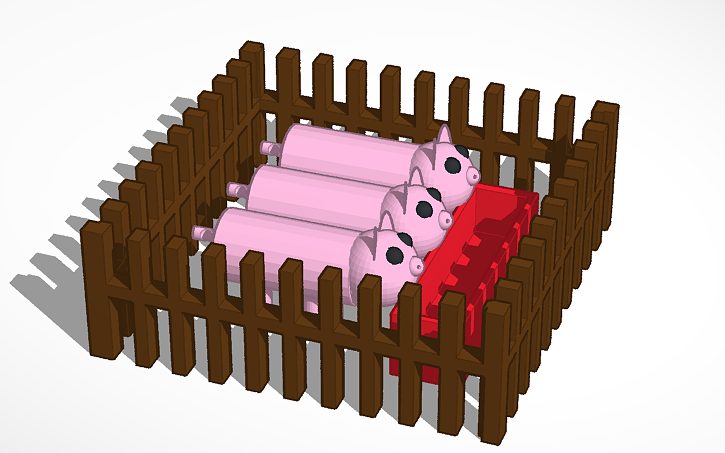 3D design pig pen - Tinkercad