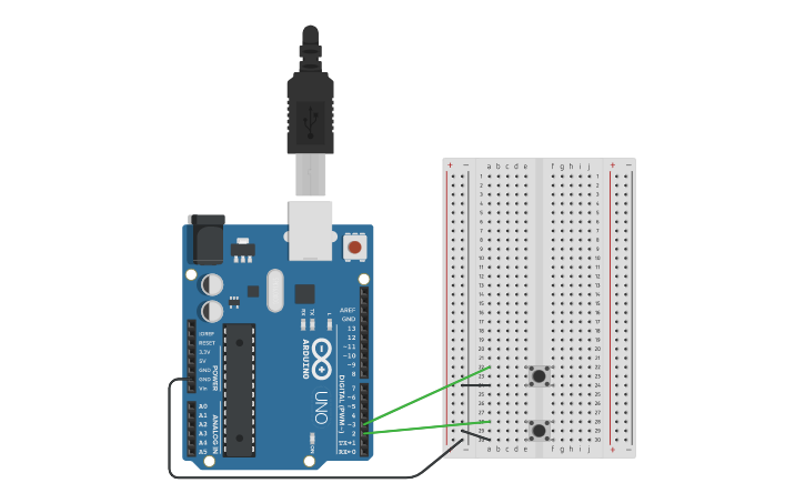 Circuit design Counting to 10 with Interrupts - Tinkercad Circuit design Counting to 10 with Interrupts - Tinkercad