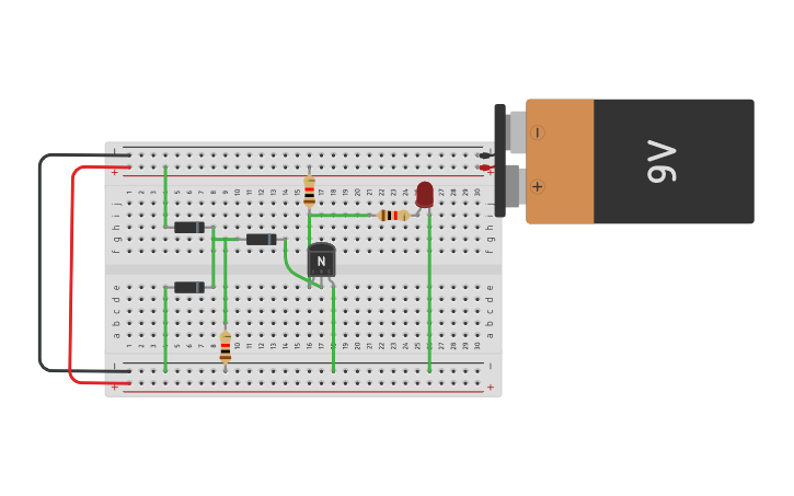Circuit design DTL NOR 1603(9A) - Tinkercad