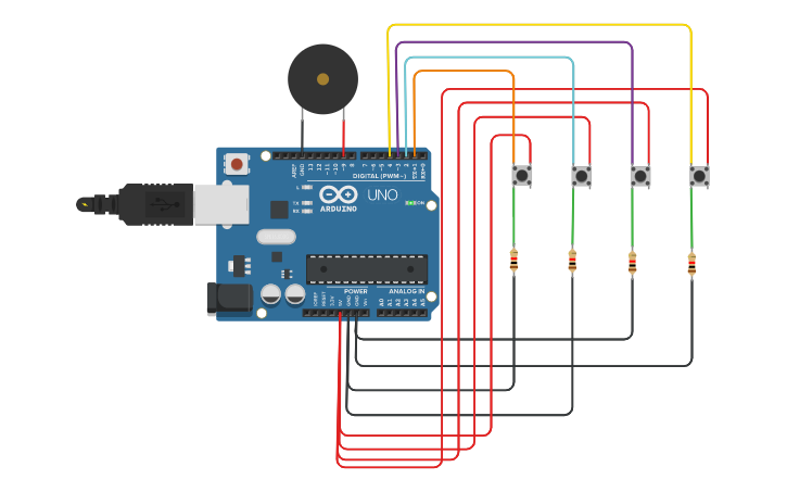 Circuit design Piano Arduino Isabella Vergara 11-02 | Tinkercad