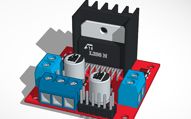 3D design L298N - Tinkercad