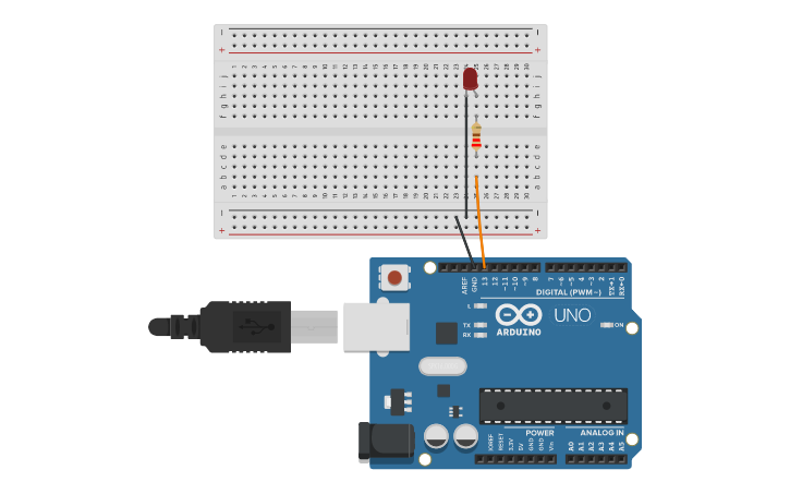 Circuit design 1. Led dioda | Tinkercad