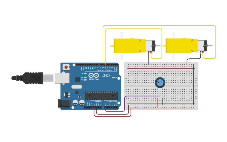 Circuit design Gear Motor - Tinkercad