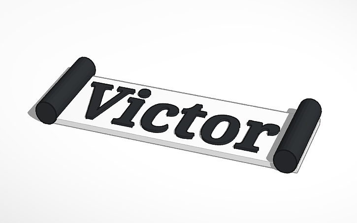 3D design Victor Name Tag - Tinkercad