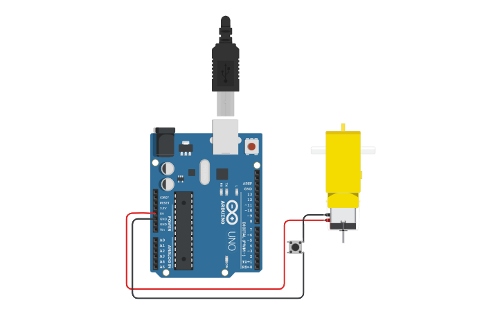 Circuit design Conectar un motor a laplaca arduino - Tinkercad