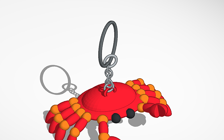 3D design crab keychain - Tinkercad