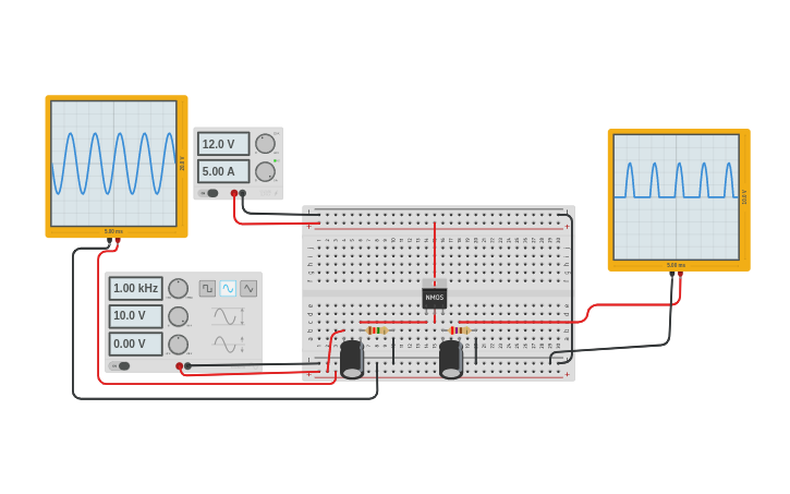 Circuit design Mosfet Example 1 - Tinkercad